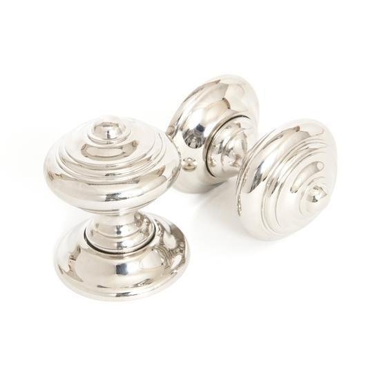 Polished Nickel Elmore Concealed Mortice Knob Set | Door Furniture | Yorkshire Architectural ...